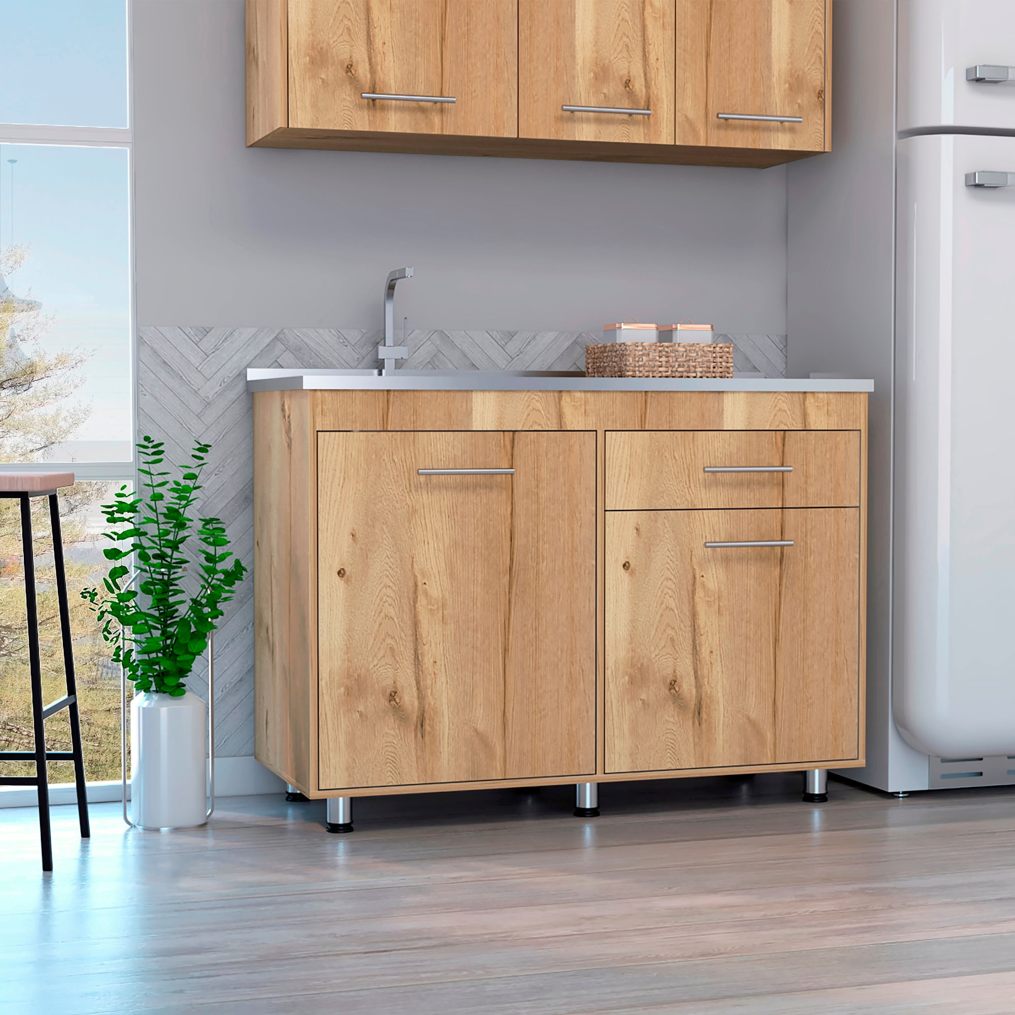 Modulo Inferior 120 Kitchen Orion RTA Blanco Duna